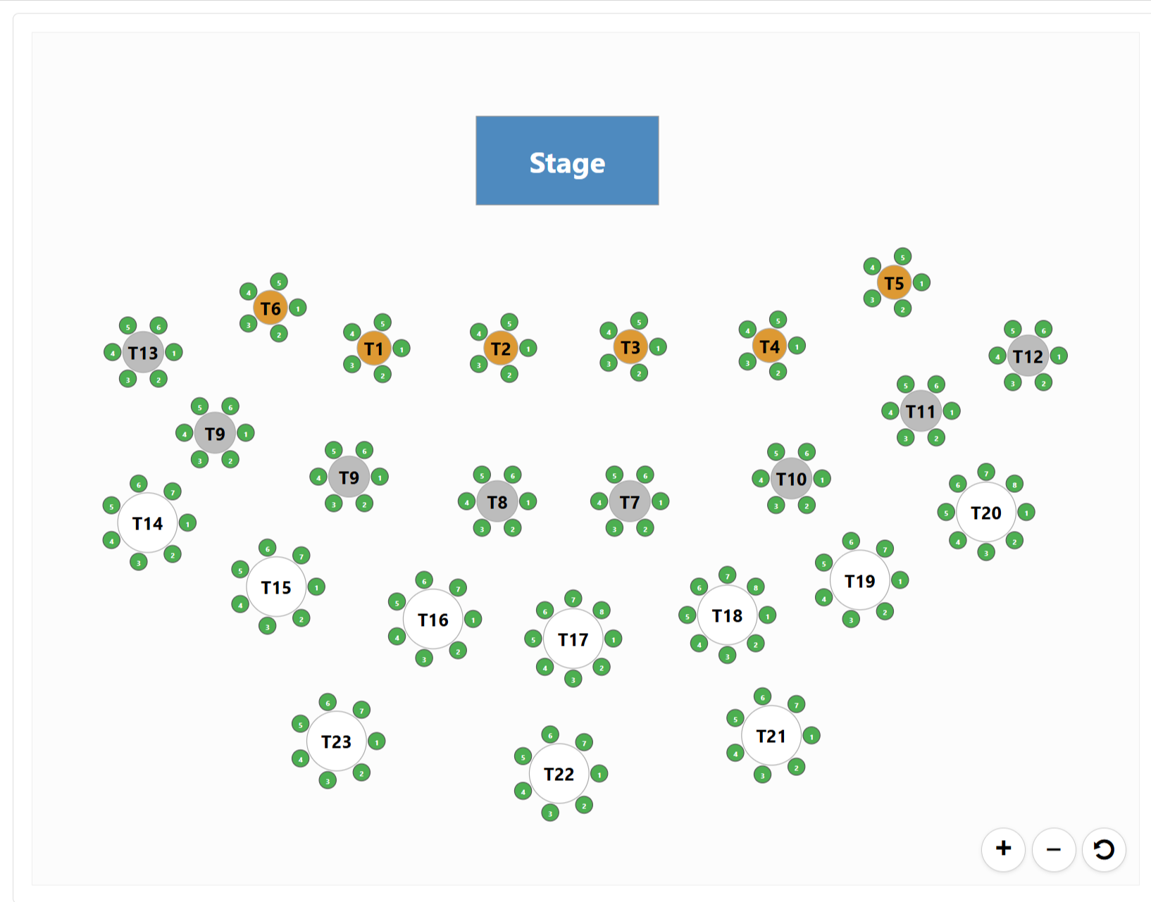 Live Seating Chart Demo Gala Dinner - My Plugins Demo