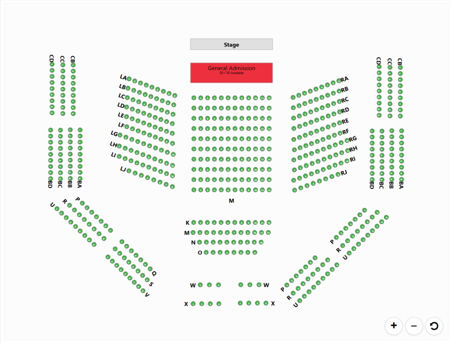 Small Theatre Seating Chart Demo | Intimate Venue Layout | WordPress Plugin