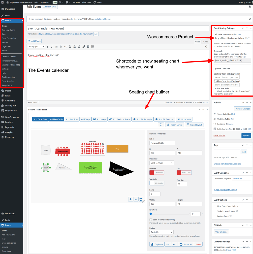 WordPress Seating Chart Plugin | Visual Seat Booking & Ticketing
